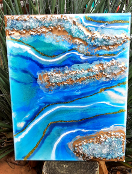 Resin Geode Canvas Art Class – The Craft Chicks Tomball